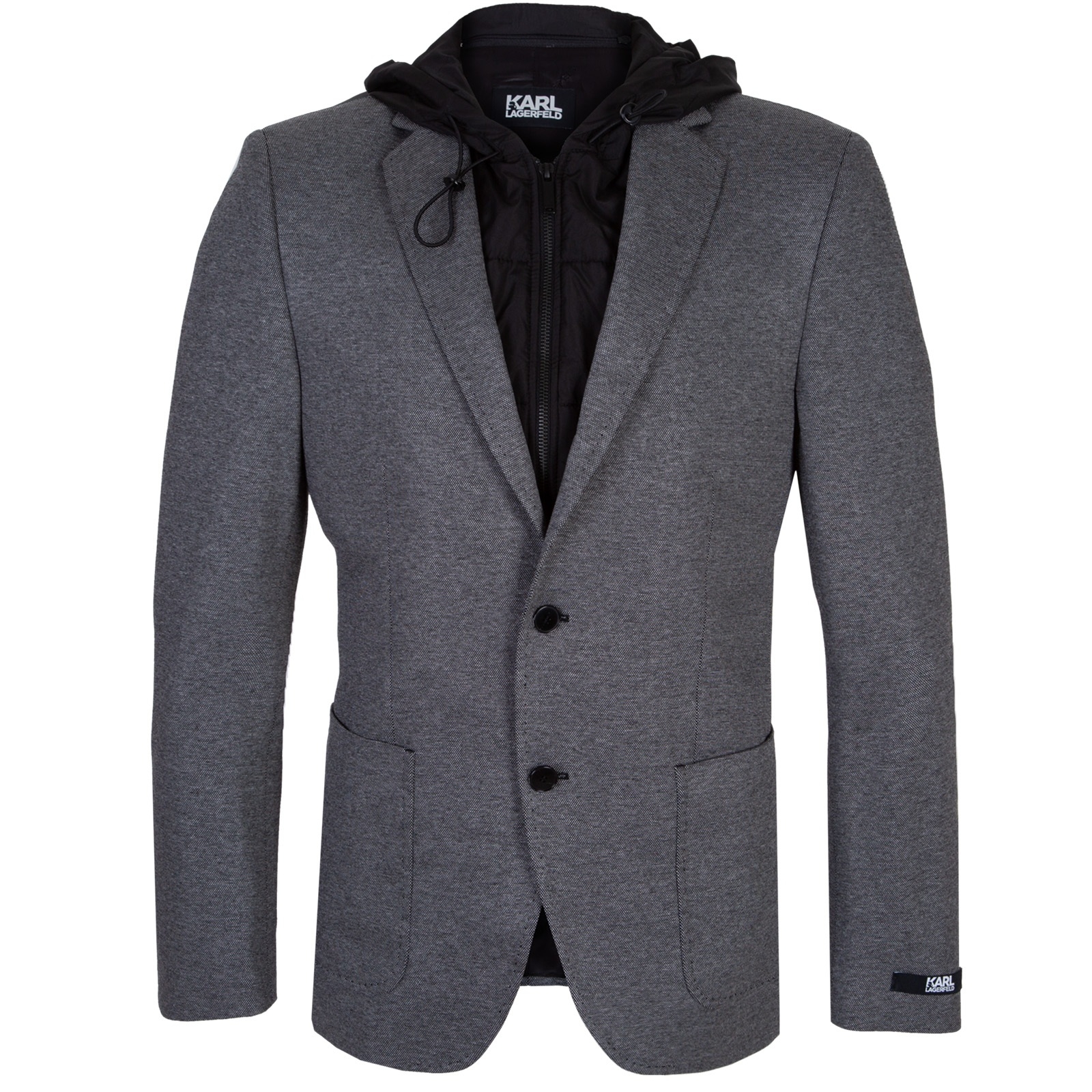 Loft Stretch Knit Blazer + Zip-out Hoody Trim - Jackets-Dress Jackets ...