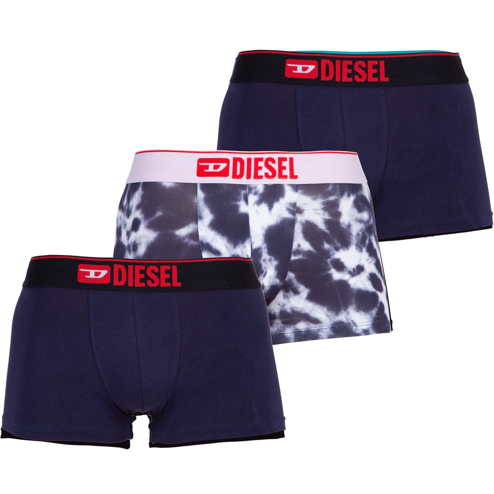 Damien 3 Pack Tie-dye Print & Plain Trunks - DESIGNERS-Diesel : Fifth ...