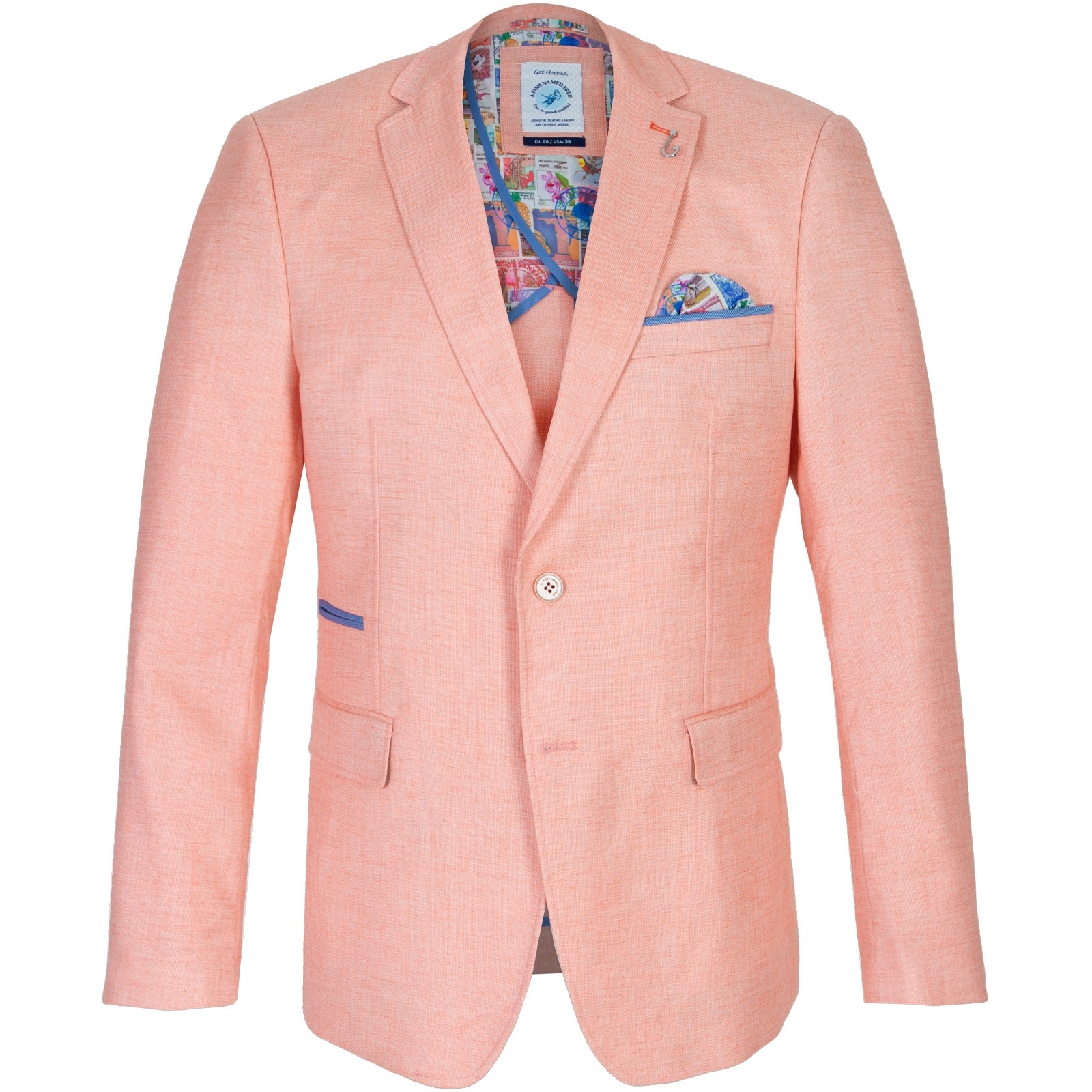 Coral Linen Look Blazer - Jackets-Dress Jackets : Fifth Avenue Menswear ...